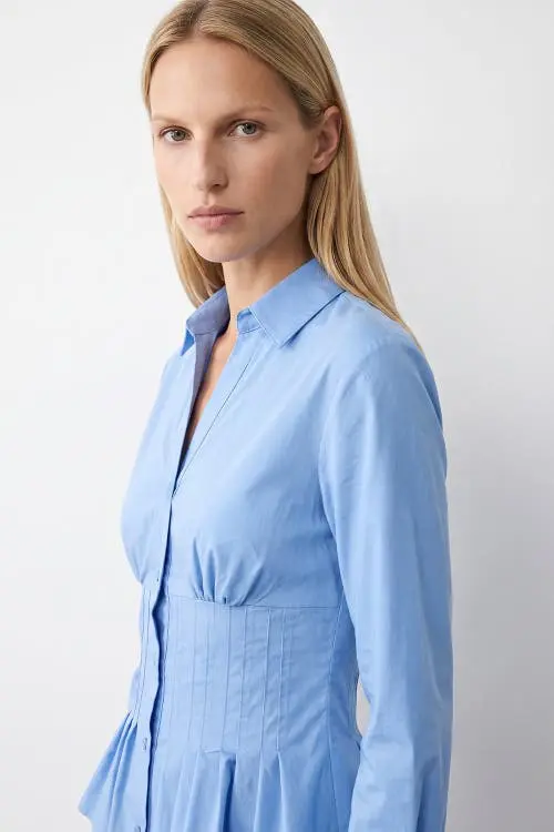 EXQUISE Ruffle Detail Long Sleeve Shirt With Cuffs