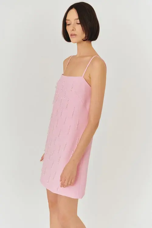 EXQUISE Carolina Pearl Detail Mini Dress