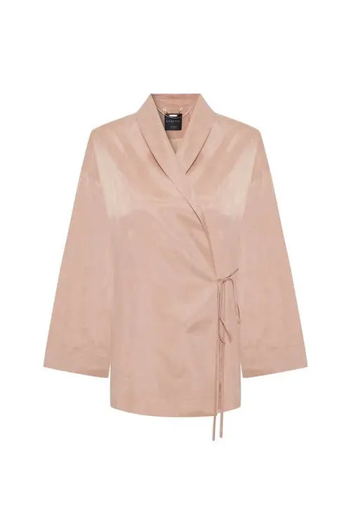EXQUISE Molly Wrap Tie Modal Jacket