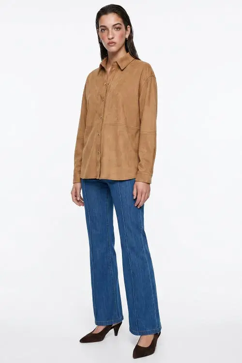 EXQUISE Long Sleeve Snap Button Shirt