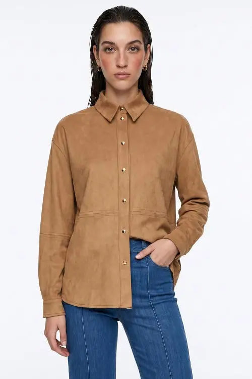 EXQUISE Long Sleeve Snap Button Shirt
