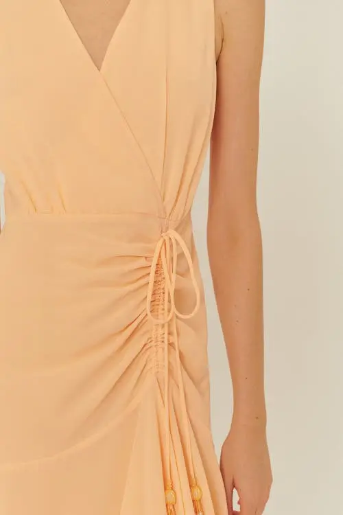 EXQUISE Elora Side Drawstring Midi Dress