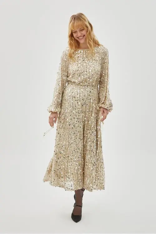 EXQUISE Anatole Pleated Midi Dress