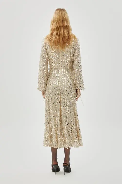 EXQUISE Anatole Pleated Midi Dress