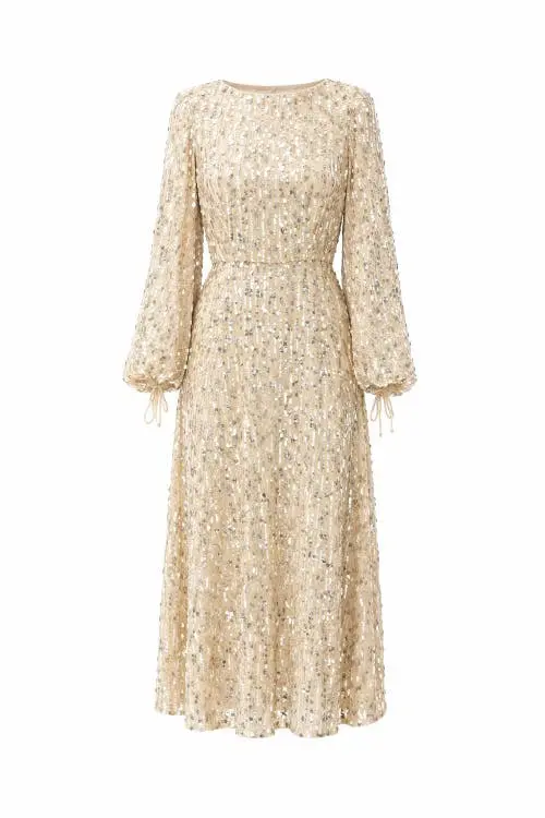 EXQUISE Anatole Pleated Midi Dress