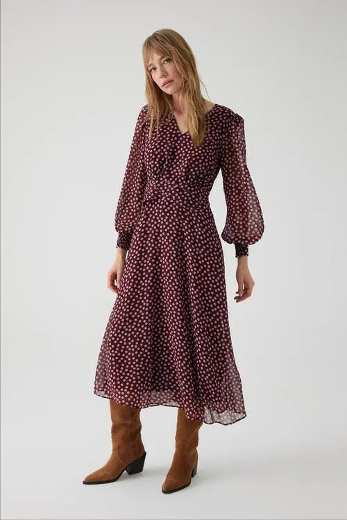 EXQUISE Aiyanna Chiffon Midi Dress