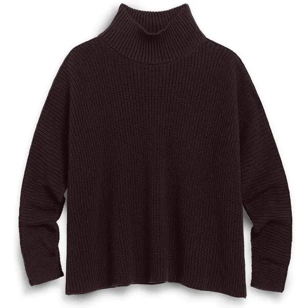 Frank & Eileen Montecito Ribbed Cotton Turtleneck Sweater - Espresso