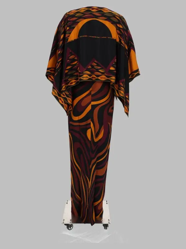 Emilio Pucci Abito In Seta Con Stampa Marmo