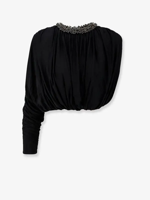 SELF-PORTRAIT Jerset Top With Asymmetric Sleeves