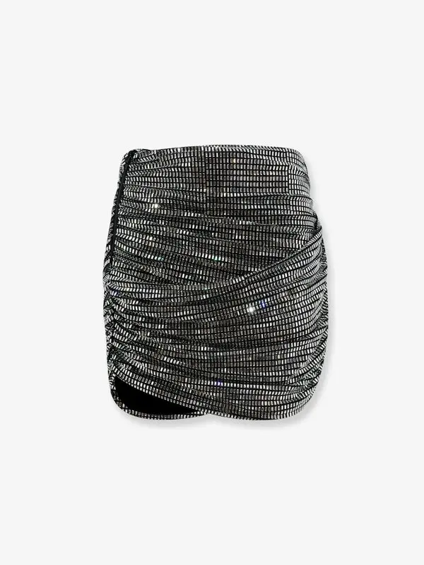 SELF-PORTRAIT Mini Skirt With Rhinestones