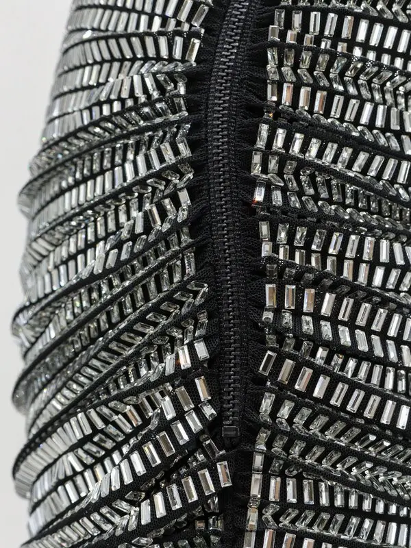 SELF-PORTRAIT Mini Skirt With Rhinestones