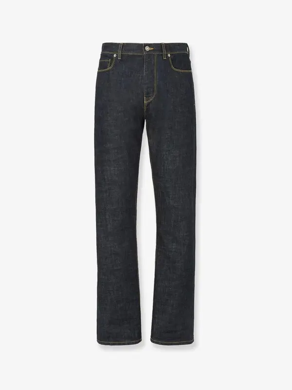 Fendi Navy Blue Five-pocket Full-length Jeans - Multicolor