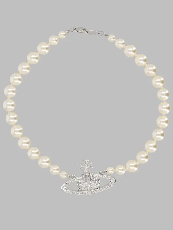 VIVIENNE WESTWOOD Collana Di Perle Con Orb - Silver