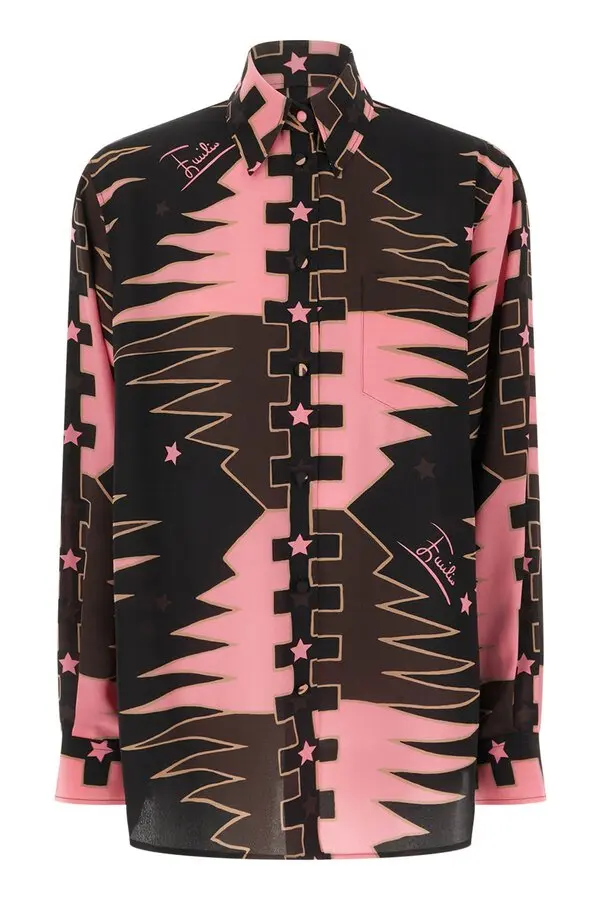 Emilio Pucci Clothing Shirts - Brown And Coral