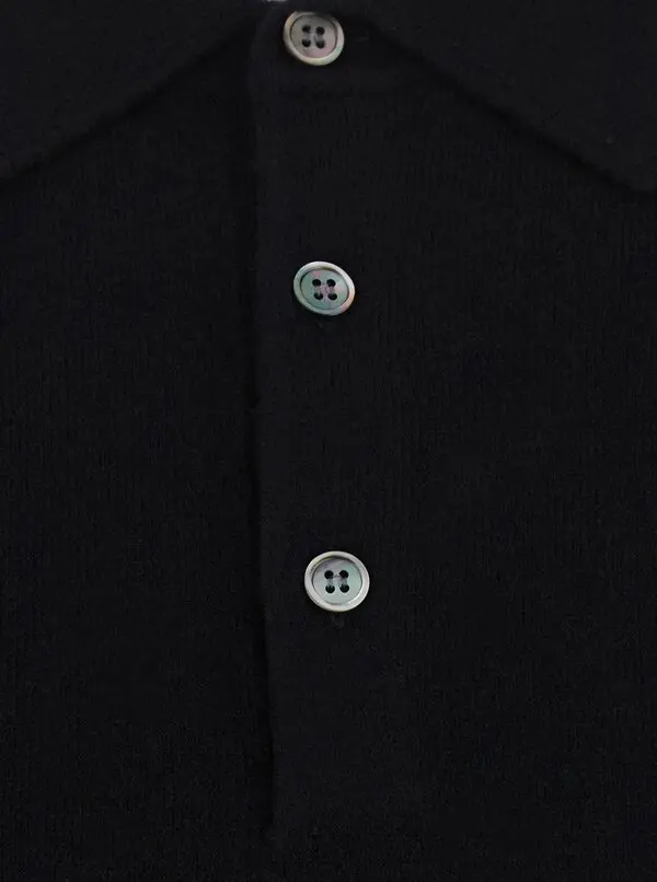 LEPLAIN Sweater With Polo Style Collar And Long Sleeves In Wool Blend For