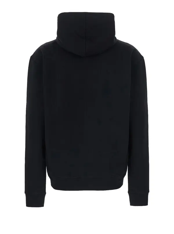AMI Paris Hoodie With Red De Coeur Logo, Cotton - Black