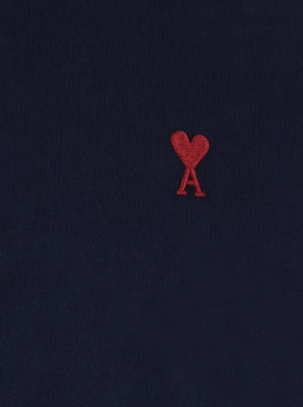 AMI Paris Long-sleeved T-shirt With De Coeur Logo In Blue Fabric And Unspecified Gender - Multicolor