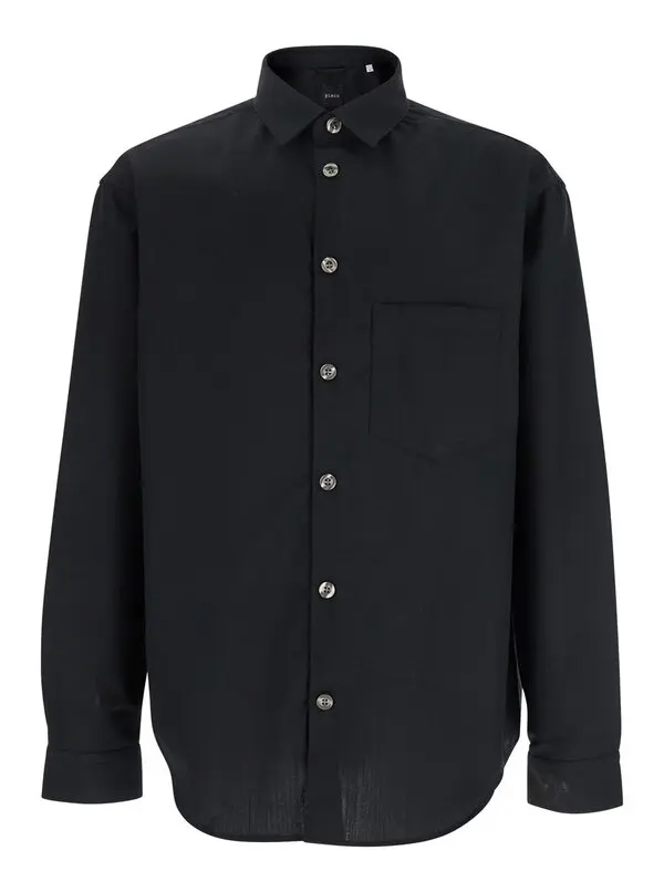 LEPLAIN Shirt With Classic Collar In Virgin Wool Blend