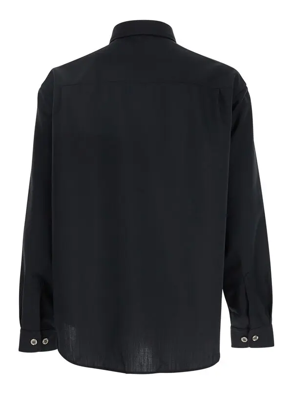 LEPLAIN Shirt With Classic Collar In Virgin Wool Blend