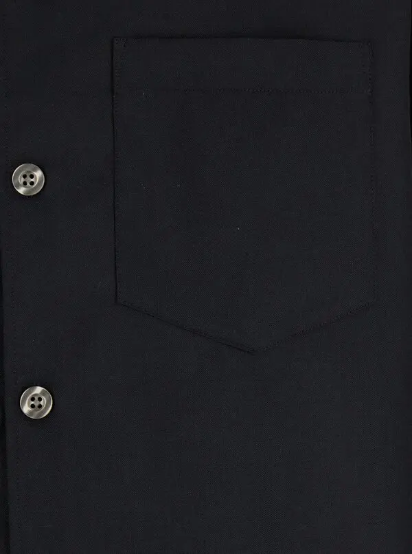 LEPLAIN Shirt With Classic Collar In Virgin Wool Blend