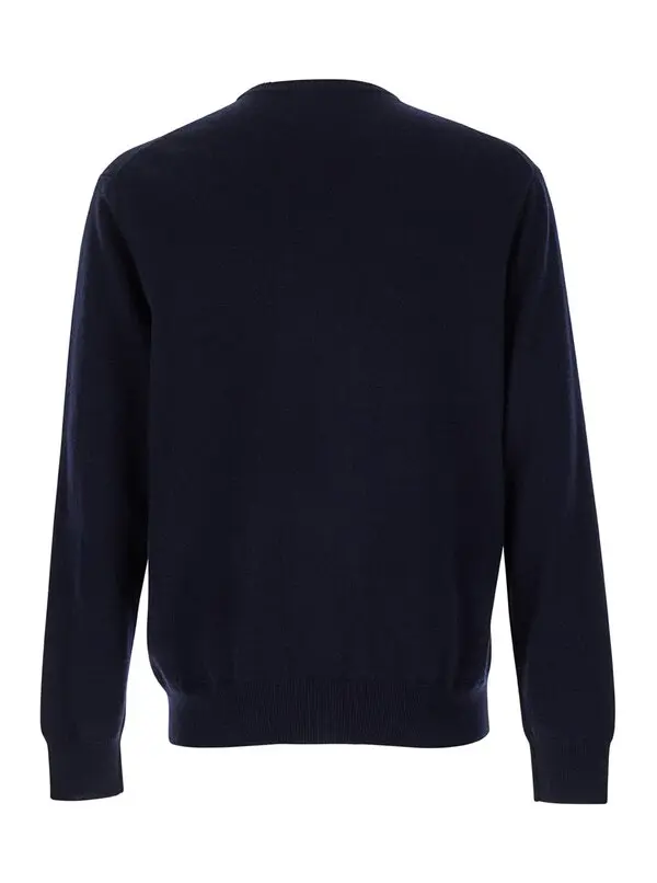 LEPLAIN Blue Crewneck Long Sleeve Sweater In Cashmere