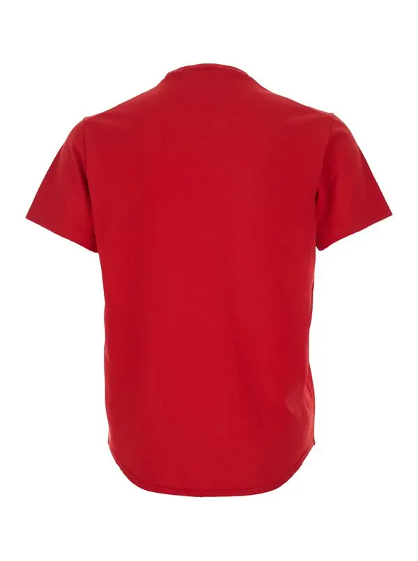 Dsquared2 X Magliano' Red Crewneck T-shirt With Maxi Print On The Front In Cotton