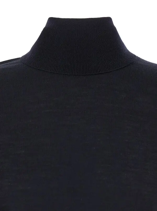 LEPLAIN Blue Wool Turtleneck Sweater For