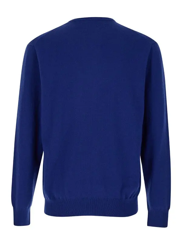 LEPLAIN Blue Crewneck Long Sleeve Sweater In Cashmere