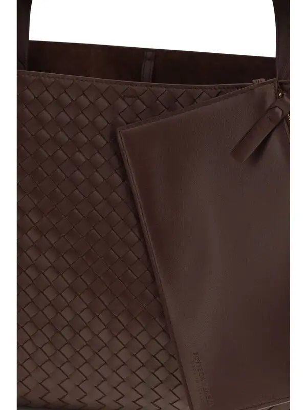 Bottega Veneta Corso Intrecciato Tote Bag - Brown