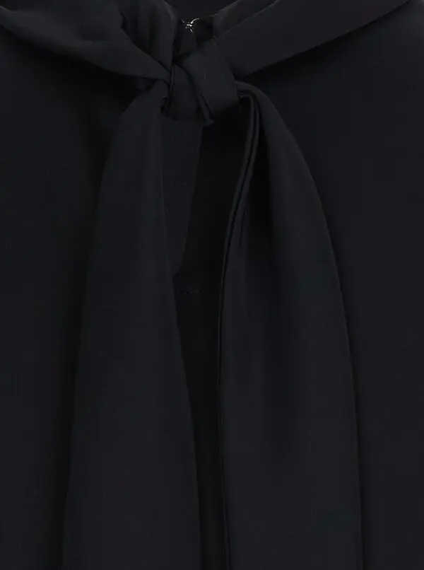 LEPLAIN High Neck Blouse With Bow On The Back In Satin For