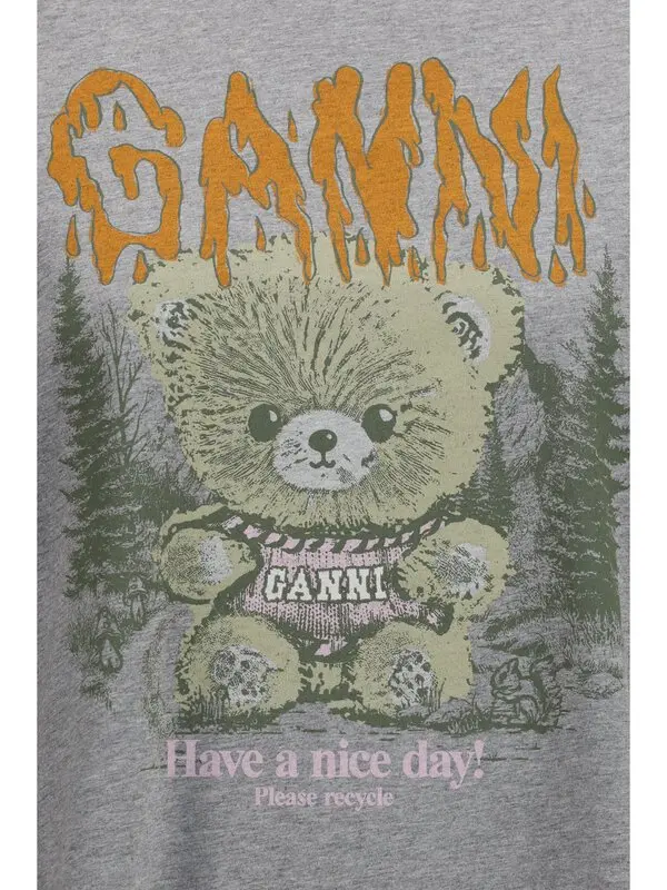 GANNI Teddy Forest Cotton T-shirt