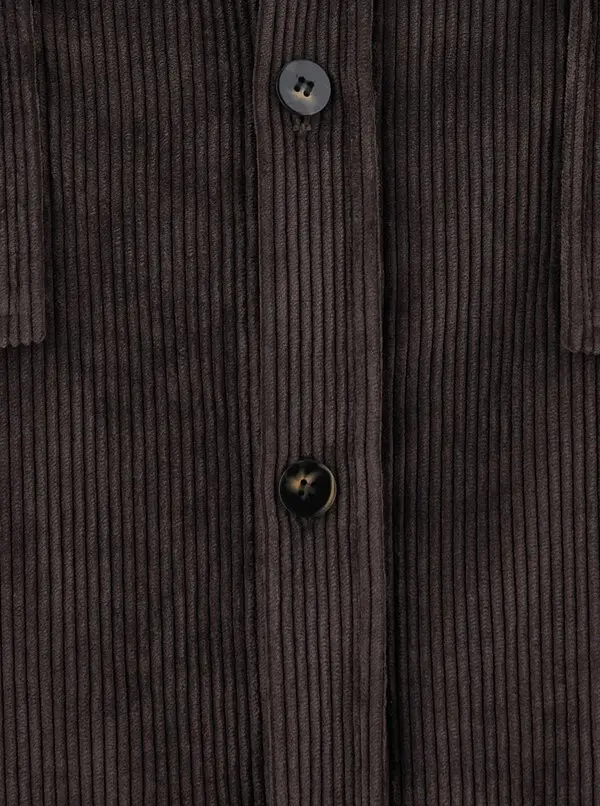 LEPLAIN Shirt With Classic Collar And Two Patch Pockets On The Front In Corduroy For