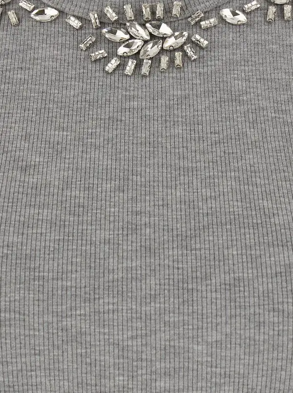 LEPLAIN Ribbed Top Embroidery With Long Sleeves And Cotton Embroidery For