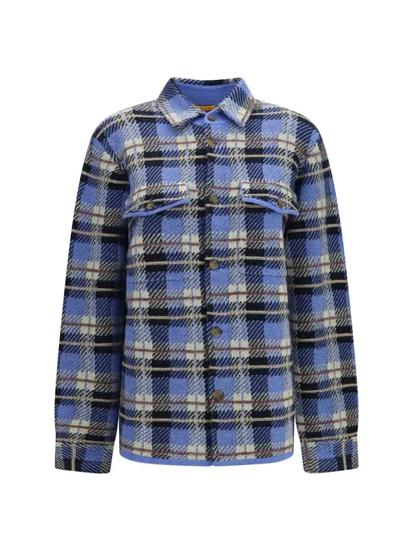 Guest In Residence Checked Cashmere Shirt - Blue