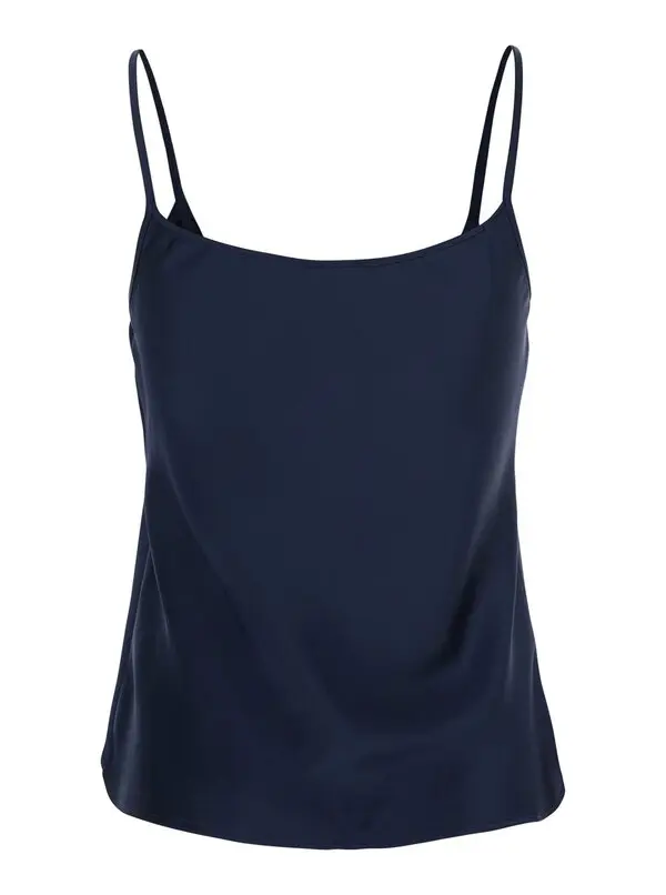 LEPLAIN Blue Top With Spaghetti Straps In Satin