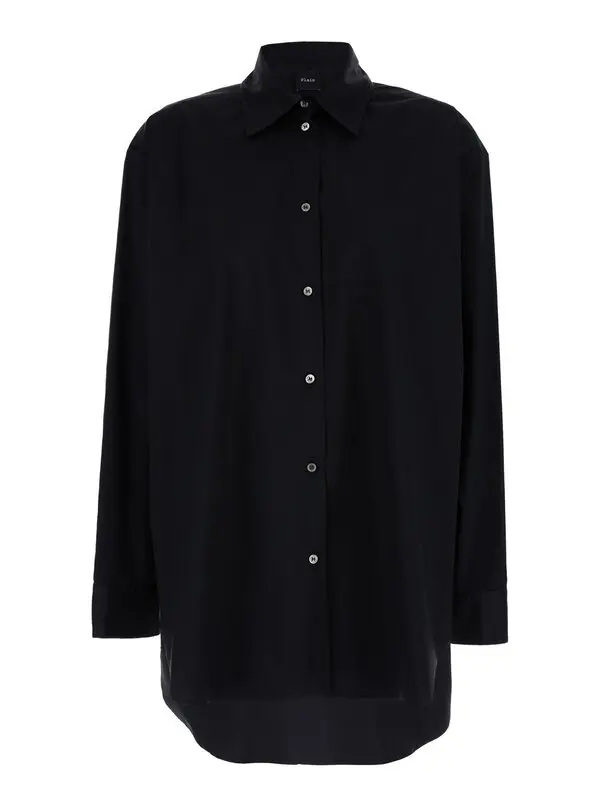 LEPLAIN Oversized Black Shirt In Cotton - Multicolor