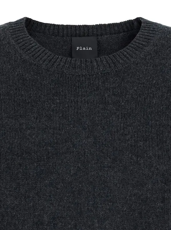LEPLAIN Dark Grey Oversized Crewneck Sweater In Cashmere