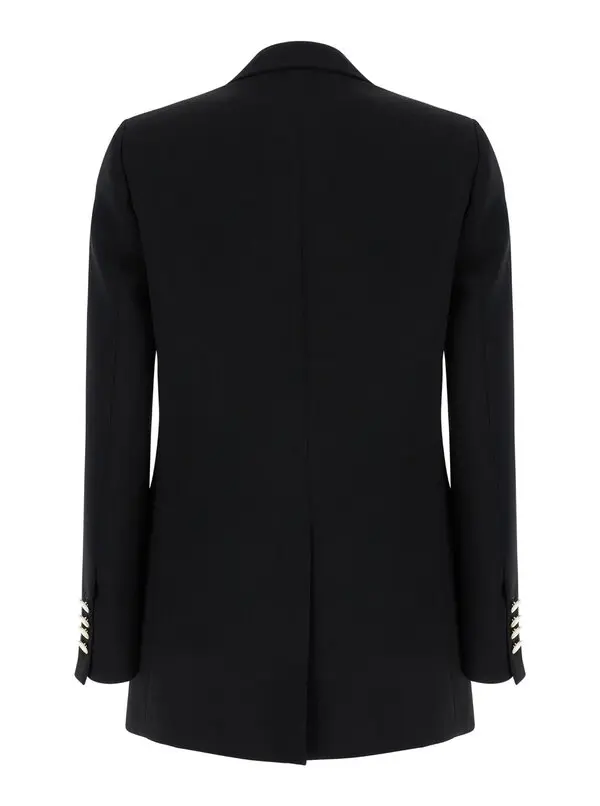LEPLAIN Double-breasted Jacket With Golden Buttons In Cady