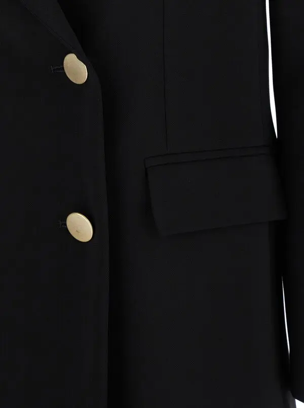 LEPLAIN Double-breasted Jacket With Golden Buttons In Cady