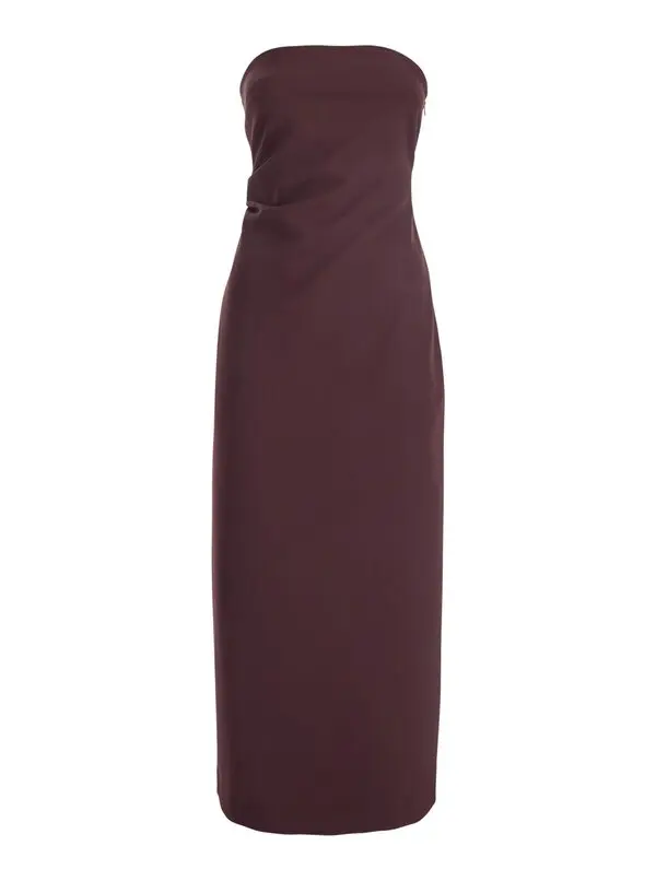 LEPLAIN Bordeaux Bustier Dress In Tech Fabric