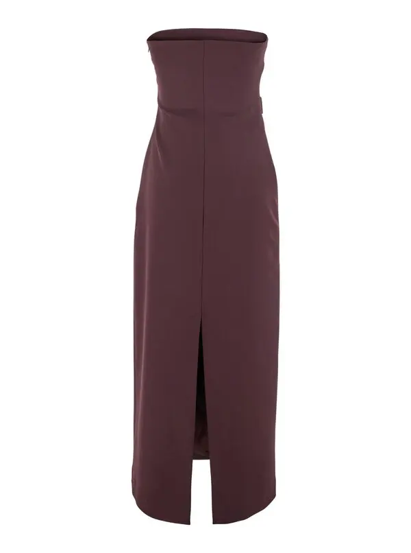 LEPLAIN Bordeaux Bustier Dress In Tech Fabric