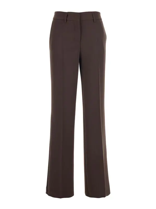 LEPLAIN Brown Pants With Belt Loops In Fabric