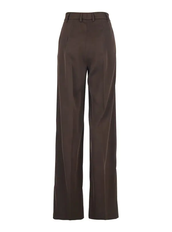 LEPLAIN Satin Tailored Pants With Front Pleats For