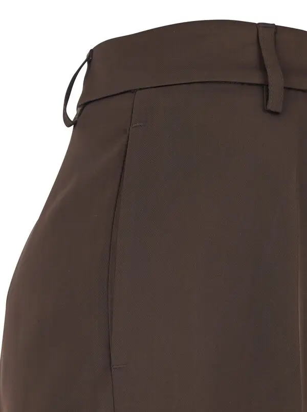 LEPLAIN Satin Tailored Pants With Front Pleats For