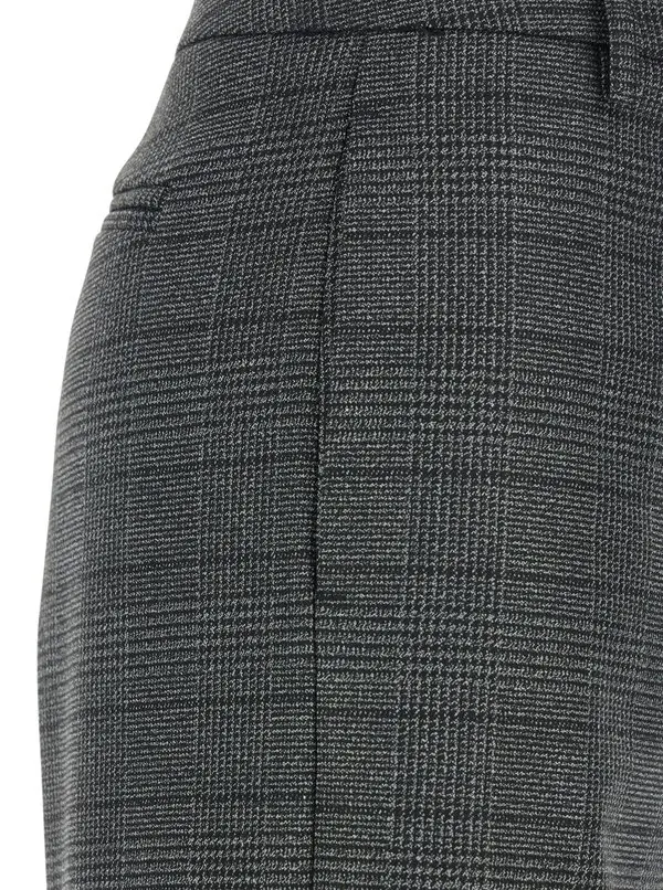 LEPLAIN Grey Trousers With Striped Motif In Wool