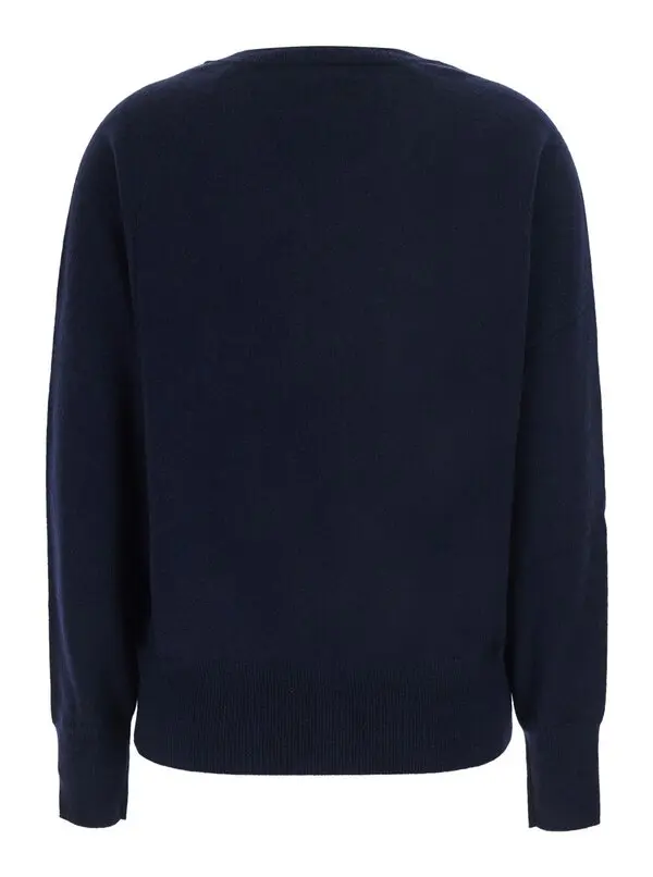LEPLAIN Blue Sweater With V Neck In Cashmere For