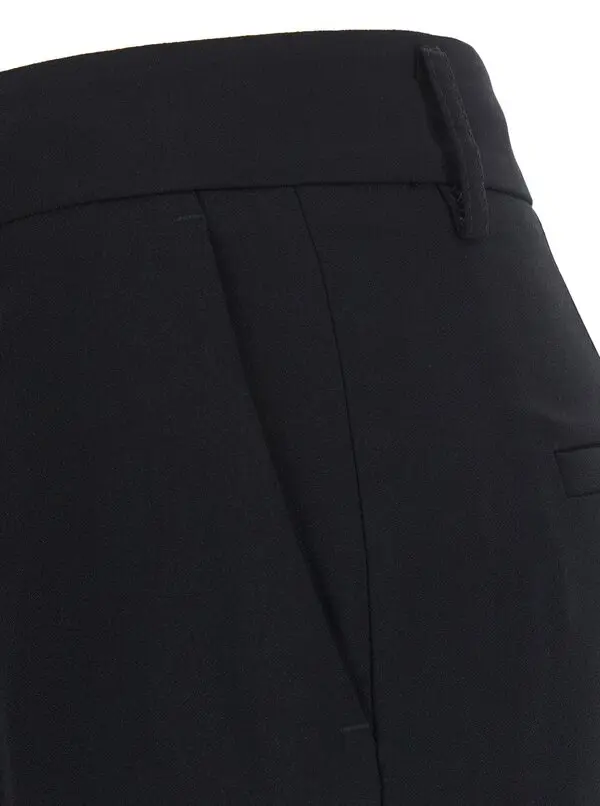 LEPLAIN Black Pants With Belt Loops And Front Pleats In Wool Blend For
