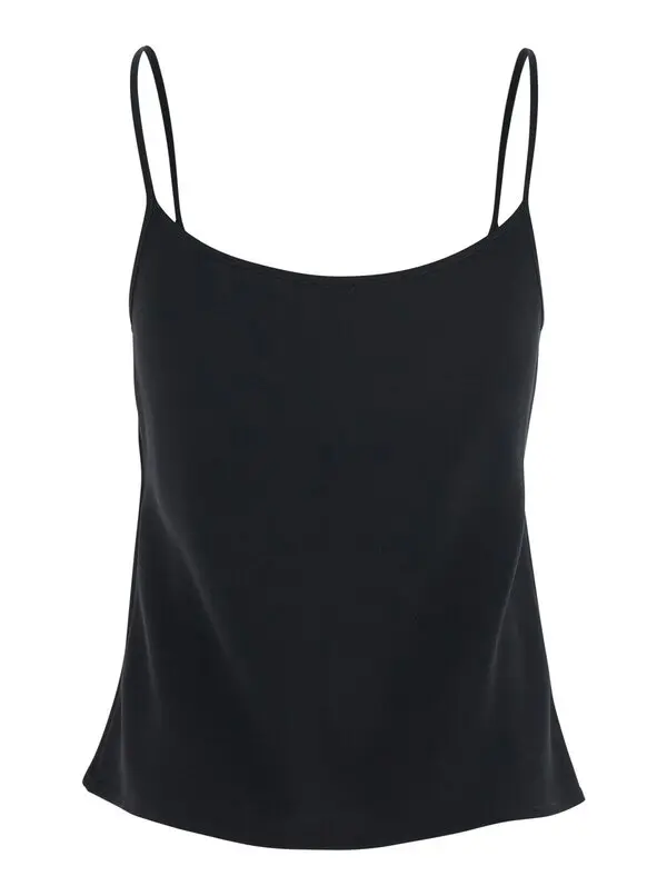 LEPLAIN Black Top With Spaghetti Straps In Satin