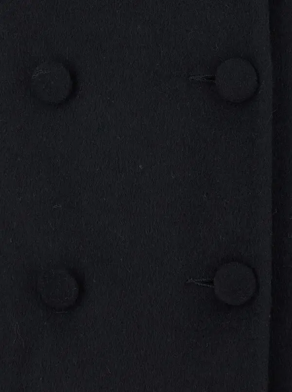 LEPLAIN Short Coat With Halfbelt And Classic Collar In Wool Blend For