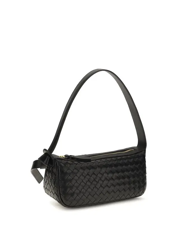 Bottega Veneta Intrecciato Leather Shoulder Bag - Black